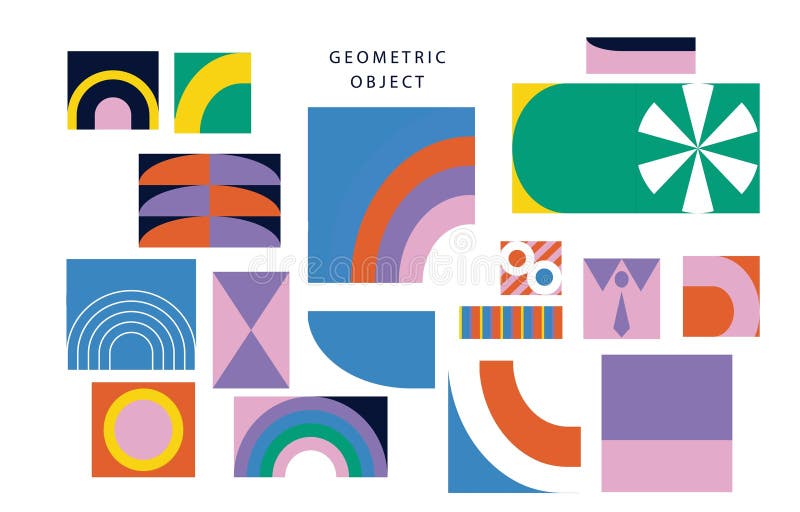 Shape Geometric Element Object with Red ,violet,blue Color Stock Vector ...