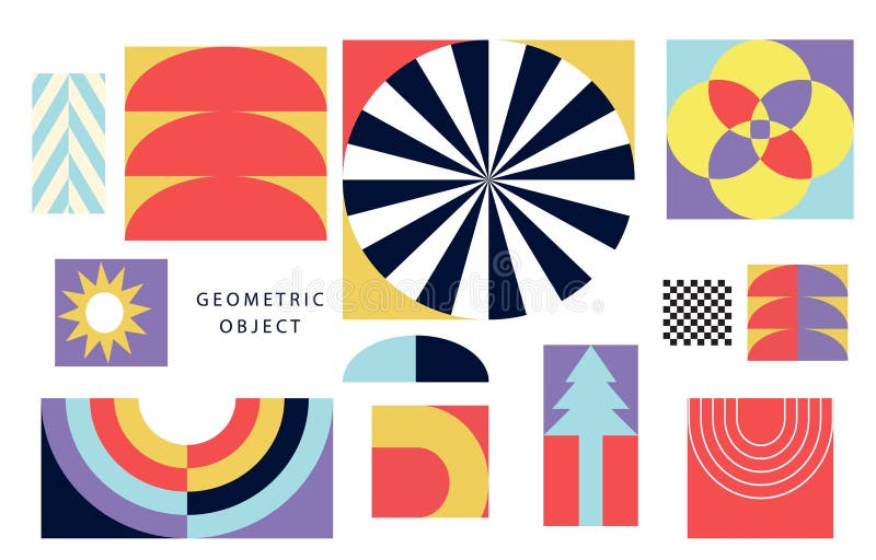 Shape Geometric Element Object with Red ,violet,blue Color Stock Vector ...