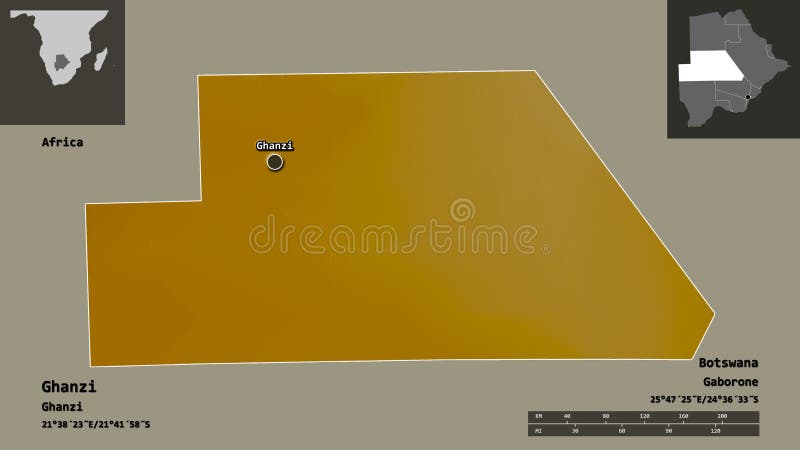 Ghanzi, District of Botswana,. Previews. Relief Stock Illustration ...