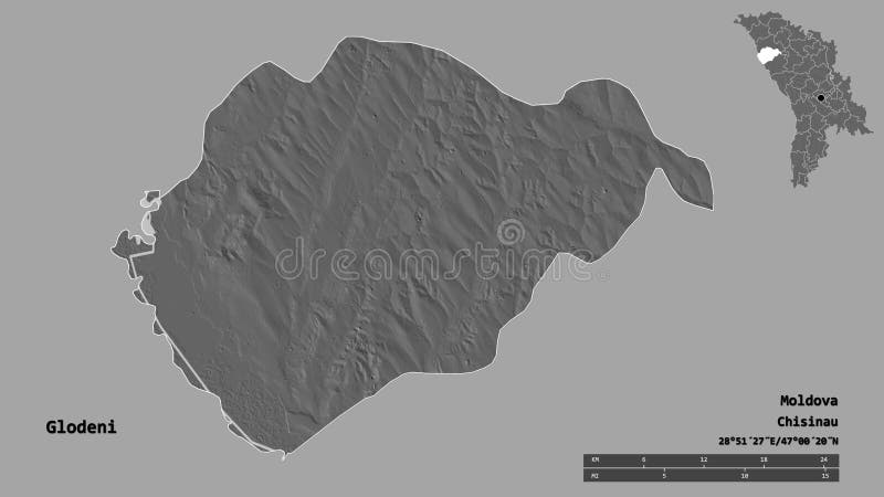 Glodeni, District of Moldova, Zoomed. Bilevel Stock Illustration ...