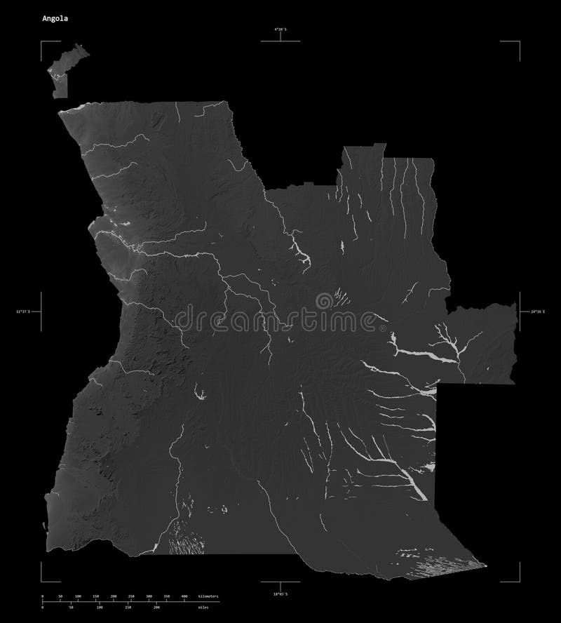 Angola Shape on White. Pale Stock Illustration - Illustration of solid ...