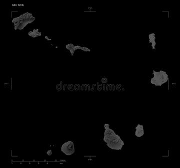 Cabo Verde Shape on Black. Grayscale Stock Illustration - Illustration ...