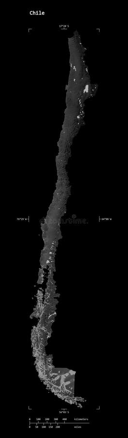 Chile Shape on Black. Grayscale Stock Illustration - Illustration of ...