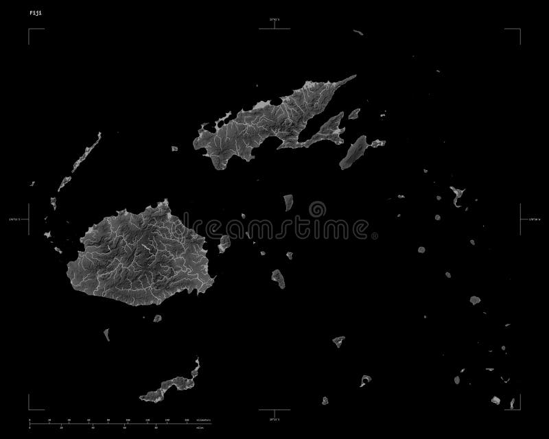 Fiji Shape on Black. Grayscale Stock Illustration - Illustration of ...