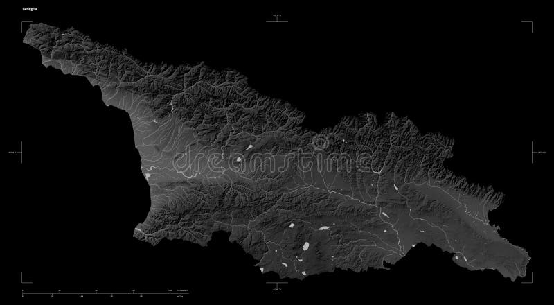 Georgia Shape on Black. Grayscale Stock Illustration - Illustration of ...