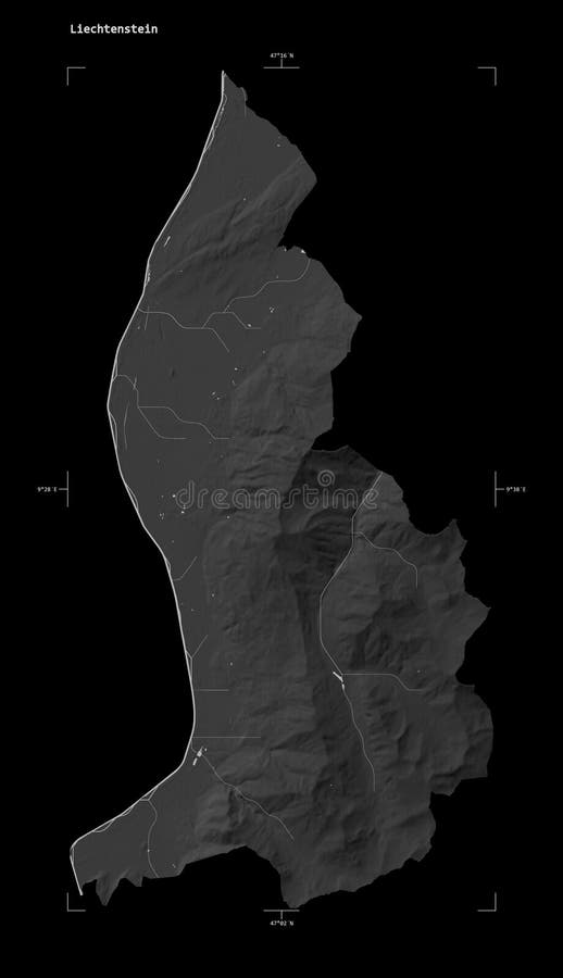 Liechtenstein Shape on Black. Grayscale Stock Illustration ...