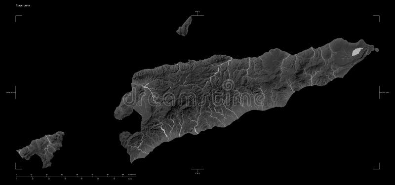 Timor Leste Shape on Black. Grayscale Stock Illustration - Illustration ...