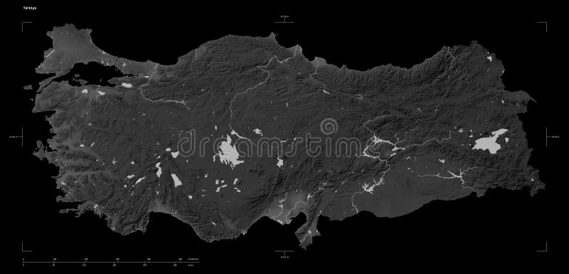 Turkiye Shape on White. Pale Stock Illustration - Illustration of white ...