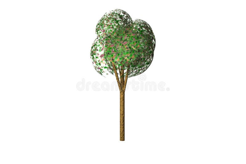 Shape Green Tree Round Crown 3d Rendering Stock Illustration ...
