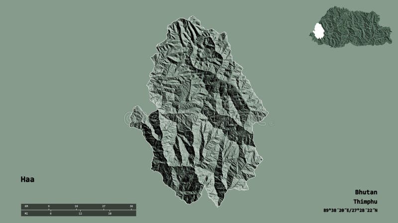 Haa, District of Bhutan, Zoomed. Administrative Stock Illustration ...