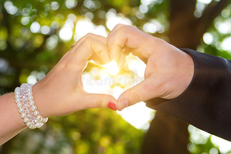 Shape of the Heart Made by Hands of Couple Stock Photo - Image of human ...