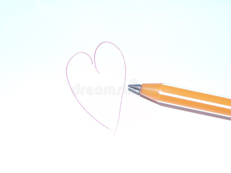 The Shape of a Heart Made on Paper with a Pen Writing in Red Color ...