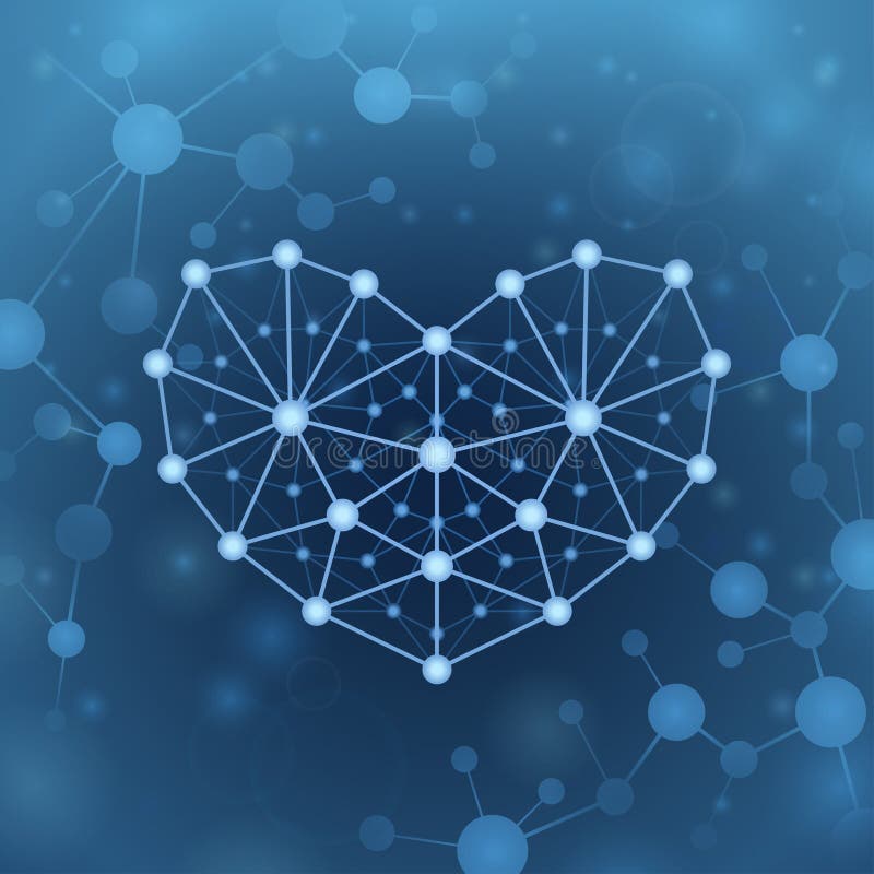 Molecular Heart Shape stock vector. Illustration of molecule - 39118468