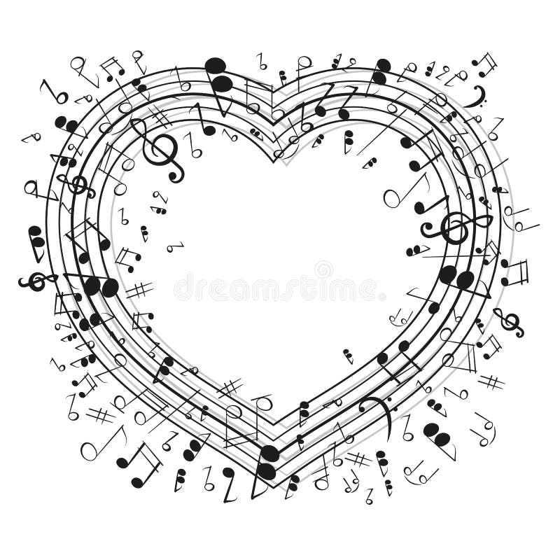 Heart with Musical Instruments for Arts Design Stock Vector ...