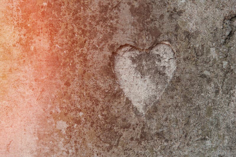 The Shape of a Heart on a Concrete Wall Stock Photo - Image of symbol ...