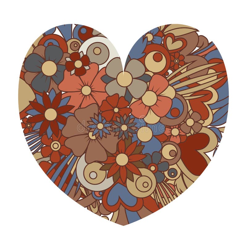 Shape of Heart Tangle Pattern. Stock Vector - Illustration of bright ...