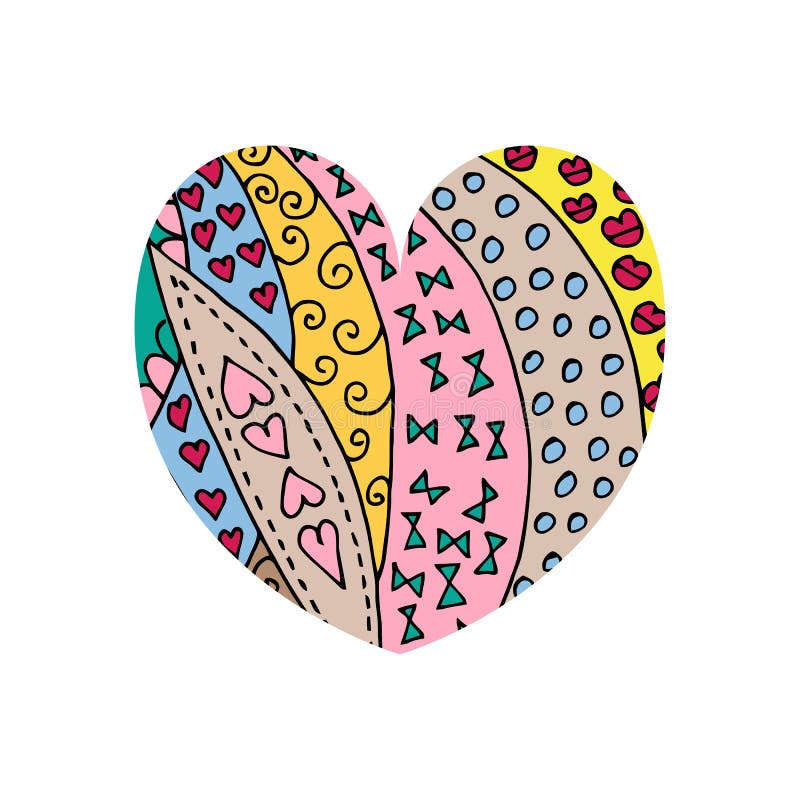 Shape of Heart Tangle Pattern. Stock Vector - Illustration of draw ...
