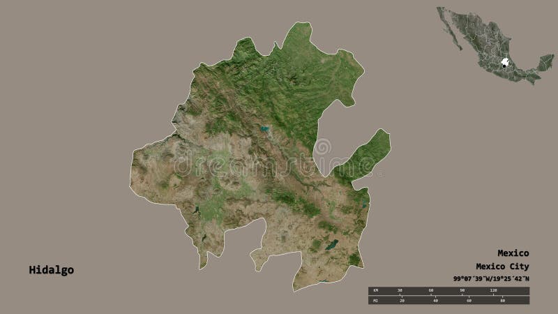 Hidalgo, State of Mexico, Zoomed. Satellite Stock Illustration ...