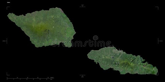 Samoa Shape on Black. High-res Satellite Stock Illustration ...