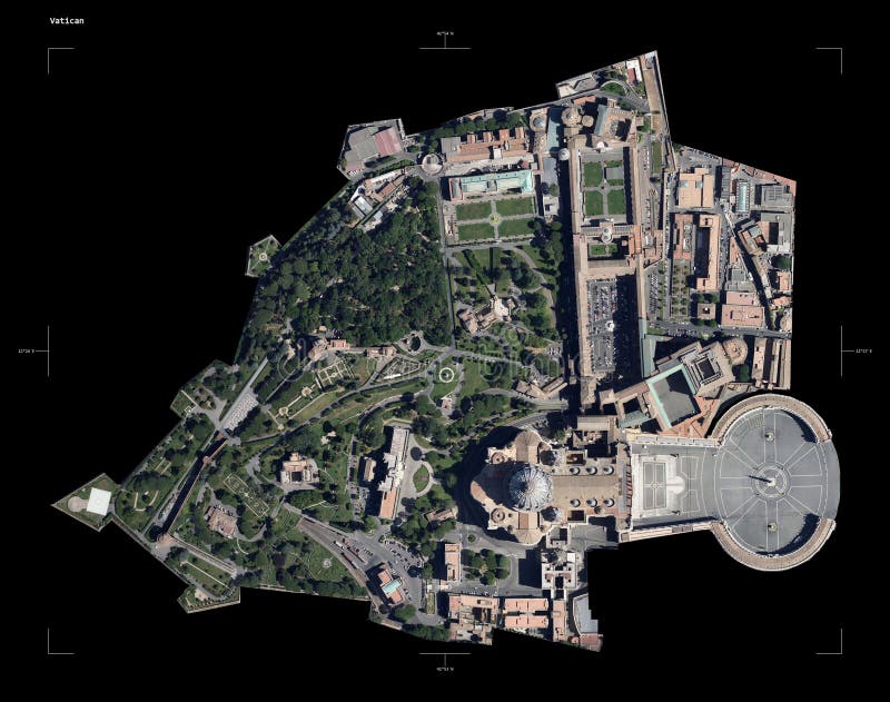 Vatican Shape on Black. High-res Satellite Stock Illustration ...
