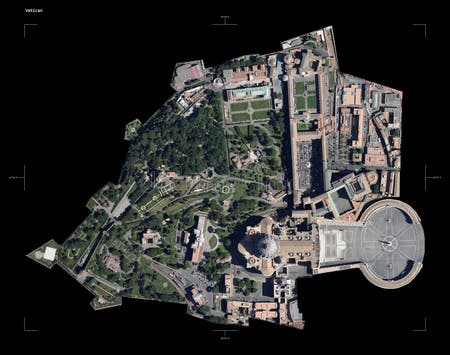Vatican Shape on Black. High-res Satellite Stock Illustration ...