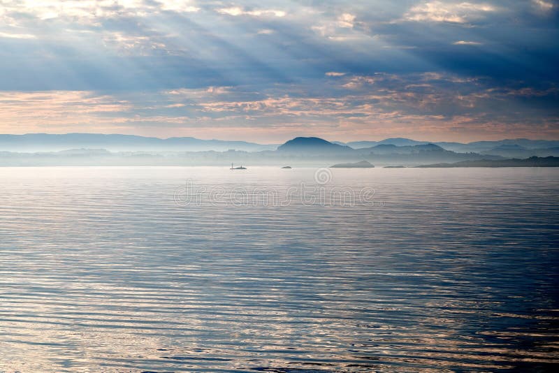 Shape of Hills in Haze in Distance Stock Image - Image of nature, ocean ...