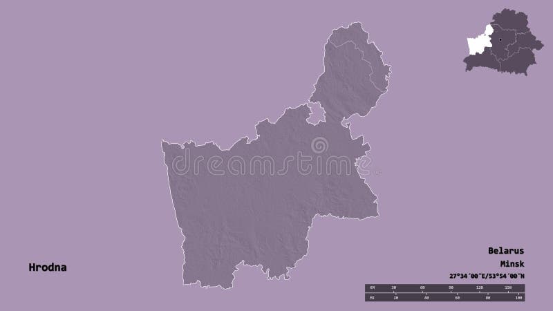 Hrodna, Region of Belarus, Zoomed. Administrative Stock Illustration ...