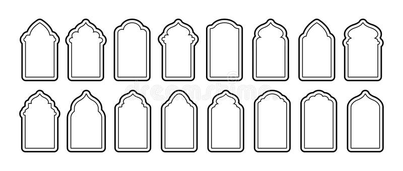 Shape Islamic Windows. Arabic Architecture. Ramadan Kareem Frames ...