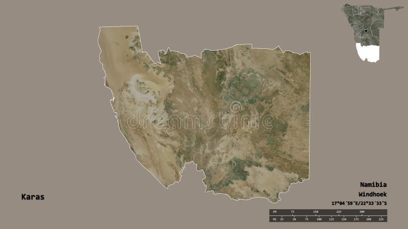 Karas, Region of Namibia, Zoomed. Satellite Stock Illustration ...