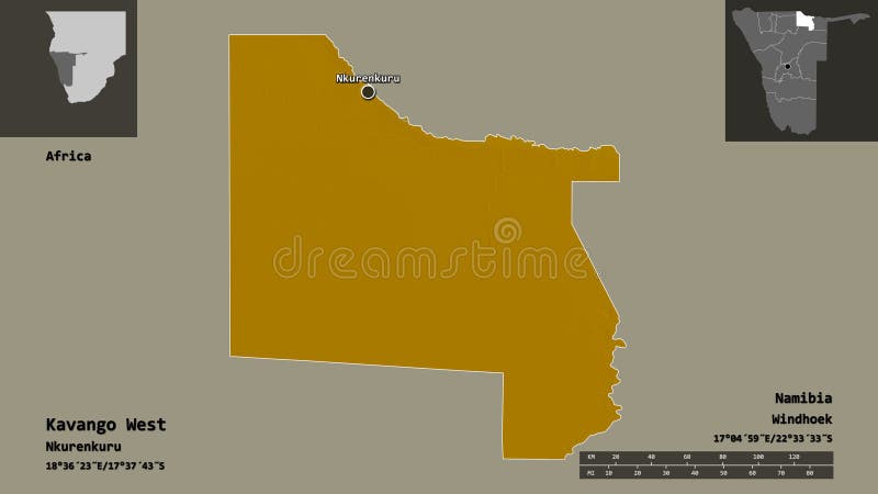 Kavango West, Region of Namibia,. Previews. Satellite Stock ...