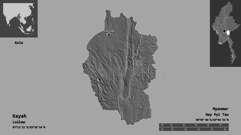 Kayah, State of Myanmar,. Previews. Bilevel Stock Illustration ...