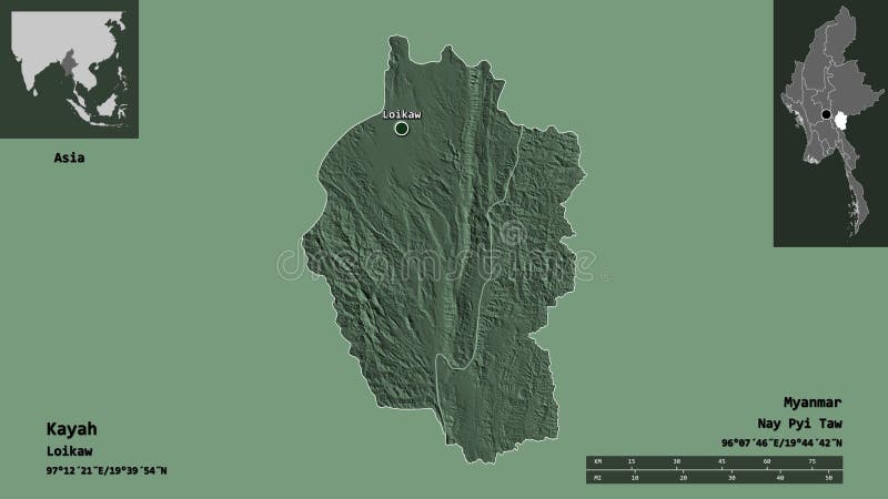 Kayah, State of Myanmar,. Previews. Administrative Stock Illustration ...