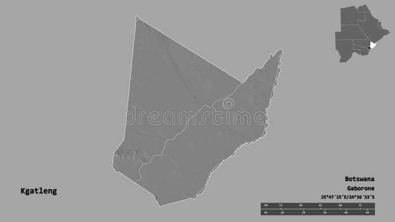 Kgatleng, District of Botswana, Zoomed. Bilevel Stock Illustration ...