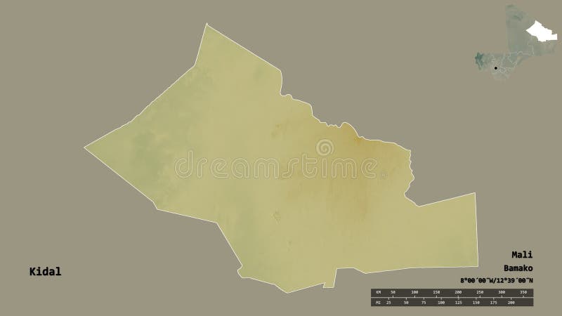 Kidal, Region of Mali, Zoomed. Relief Stock Illustration - Illustration ...