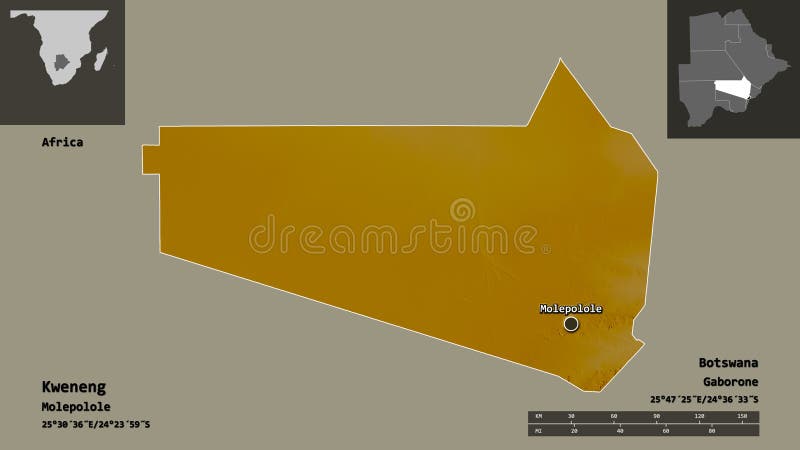 Kweneng, District of Botswana,. Previews. Relief Stock Illustration ...