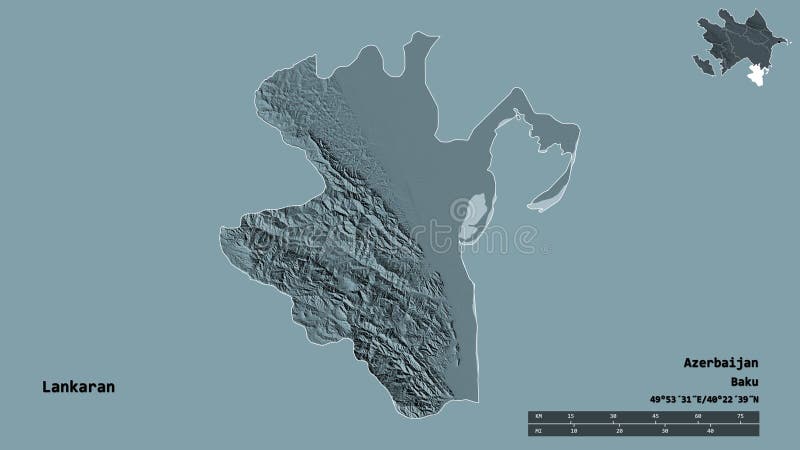 Lankaran, Region of Azerbaijan, Zoomed. Administrative Stock ...