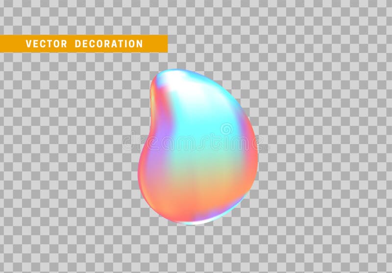 Shape Liquid Drops with Colorful Gradient. Abstract 3d Fluid Objects ...