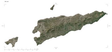 Timor Leste Shape on White. Low-res Satellite Stock Illustration ...
