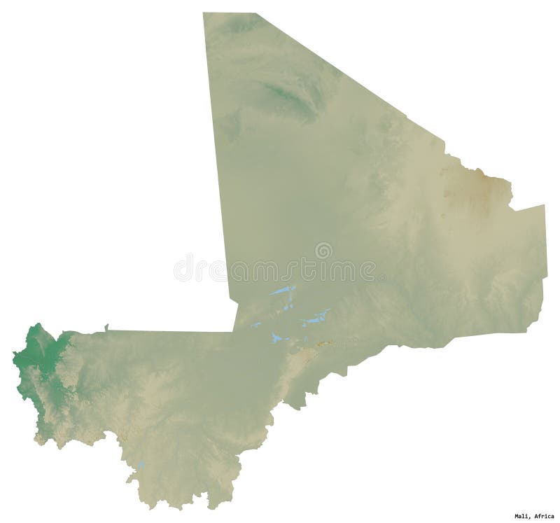 Mali on white. Relief stock illustration. Illustration of cartography ...