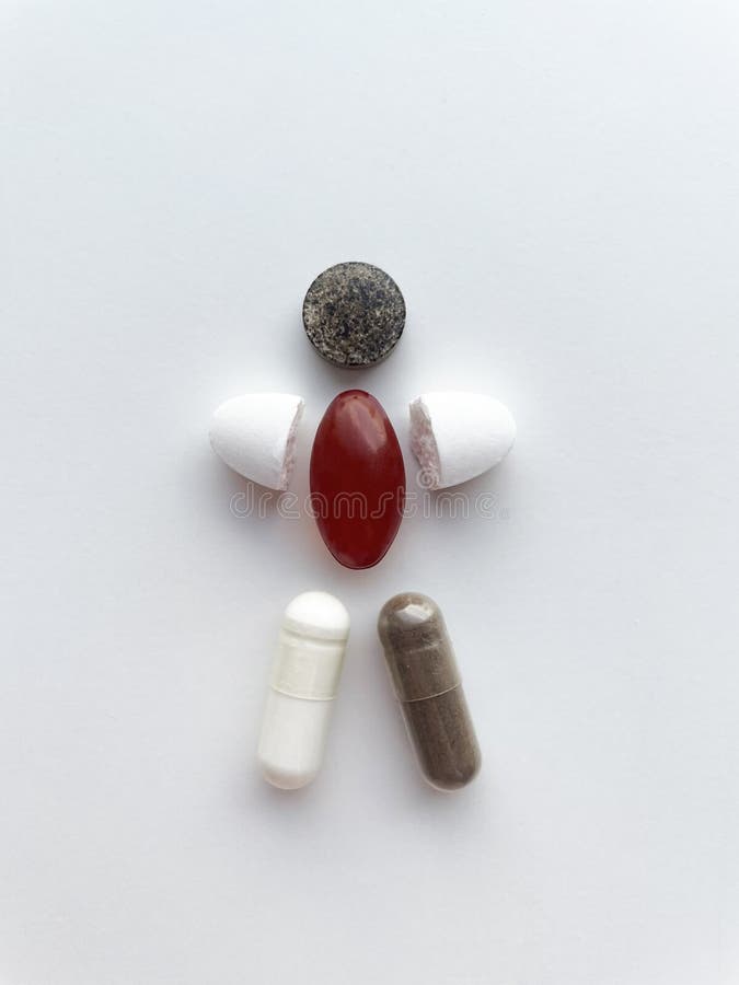 Shape of a Man Assembled from Vitamin Tablets. Stock Photo - Image of ...
