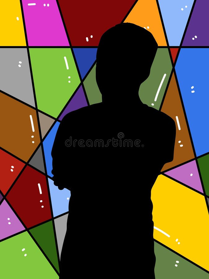 Shape Man on Colorful Background Stock Illustration - Illustration of ...