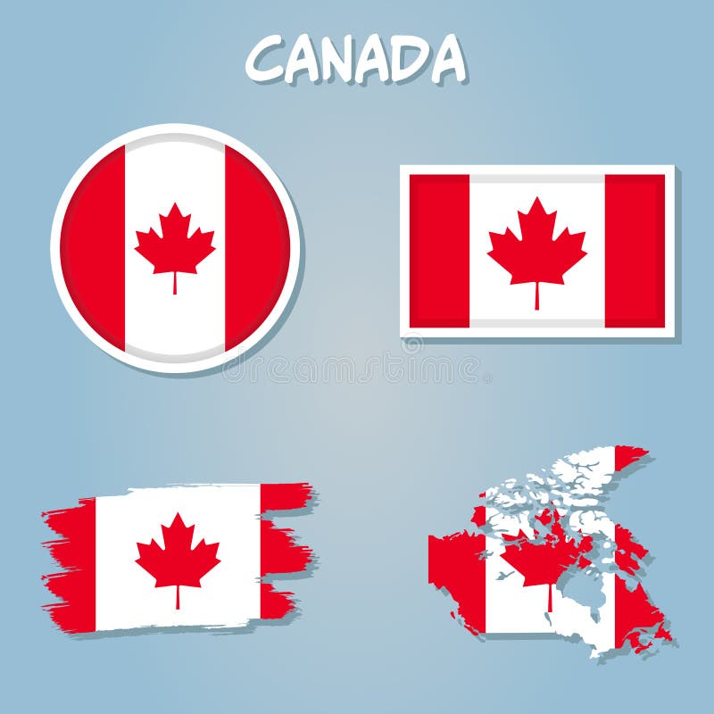 Shape Map and Flag of Canada Country Stock Vector - Illustration of ...