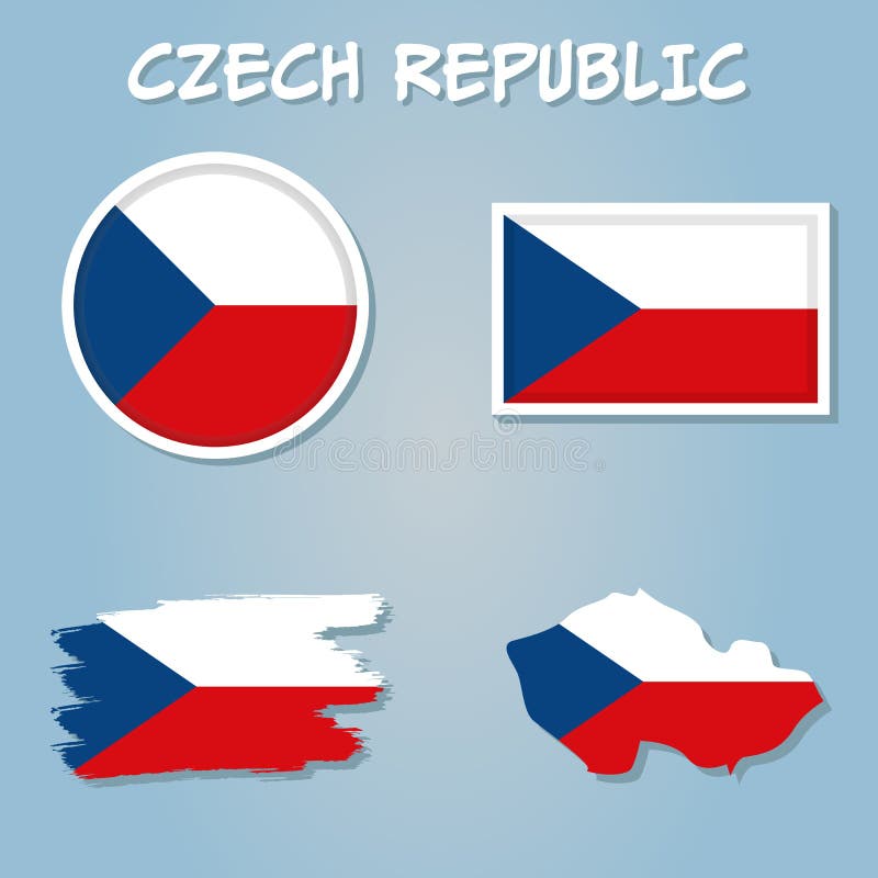 Shape Map and Flag of Czech Republic Country Stock Vector ...