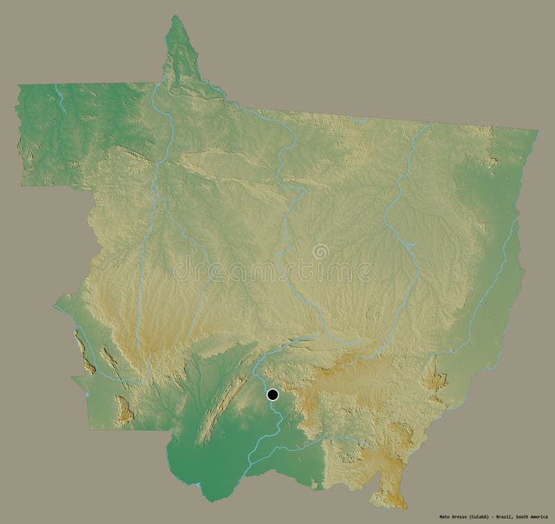Mato Grosso Do Sul, Brazil - Highlighted with Capital. Administrative ...