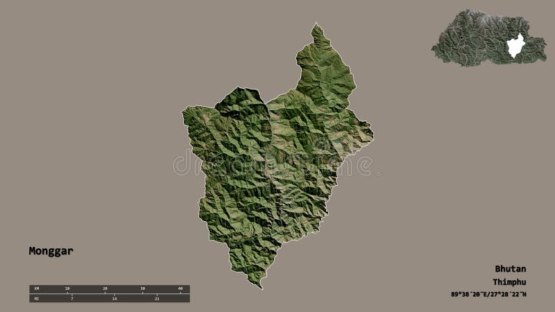 Mongar District Districts of Bhutan, Kingdom of Bhutan Map Vector ...