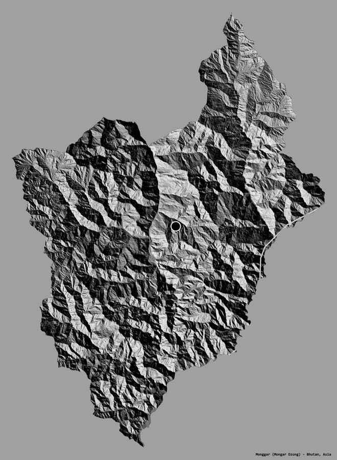 Mongar District Districts of Bhutan, Kingdom of Bhutan Map Vector ...