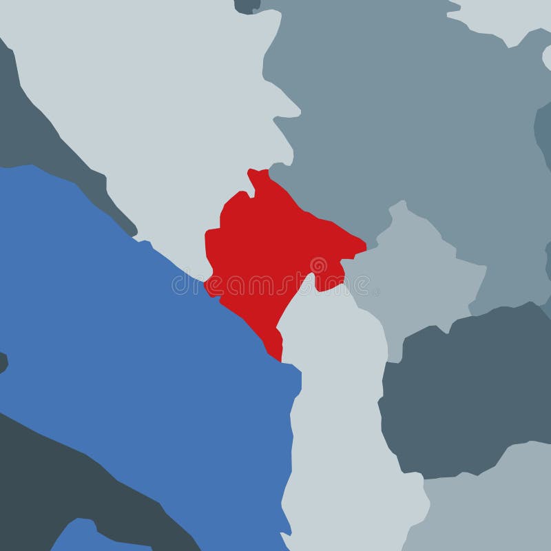 Shape of the Montenegro in Context of Neighbour. Stock Vector ...