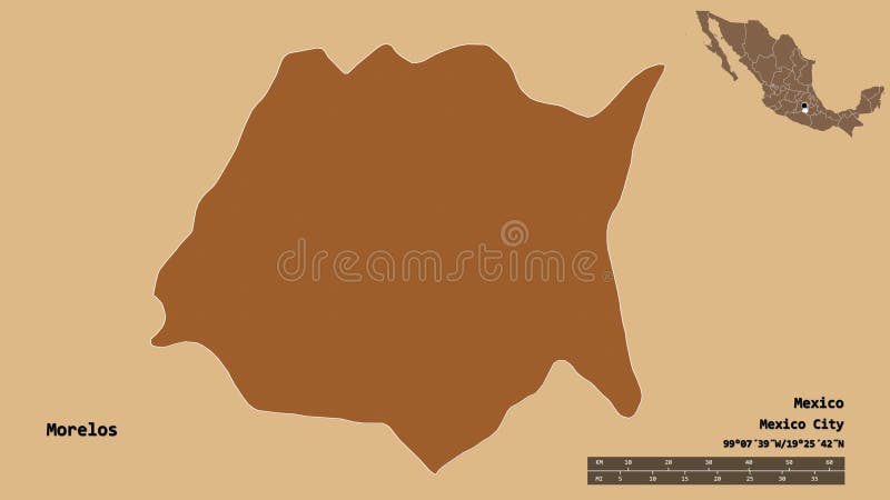 Morelos State Location on Map of Mexico Stock Vector - Illustration of ...
