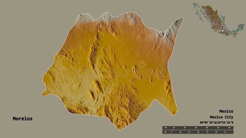 Morelos State Location on Map of Mexico Stock Vector - Illustration of ...