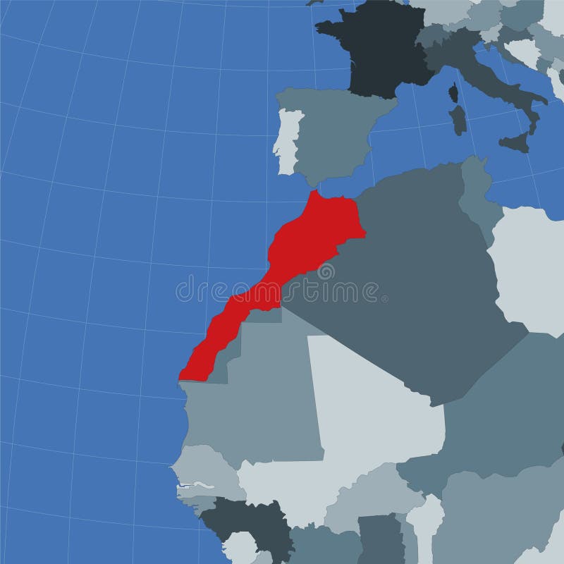 Shape of the Morocco in Context of Neighbour. Stock Vector ...